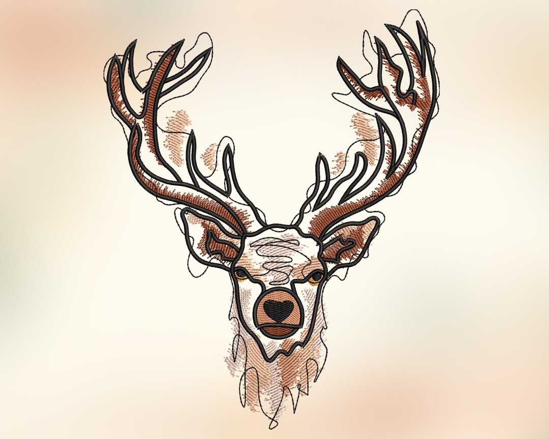 Elk Embroidery Design, Machine Embroidery Design, Embroidery Design for ...