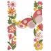 Flower Alphabet Letter H Embroidery Design, Machine Embroidery Design ...