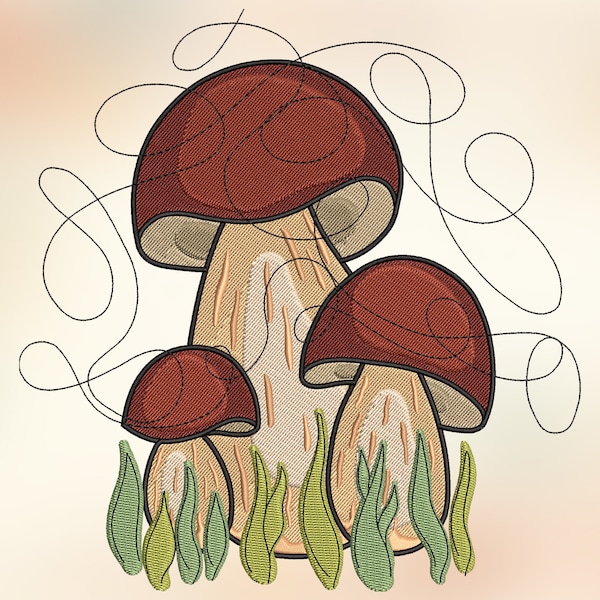 Pes File for Embroidery Mushroom - Etsy