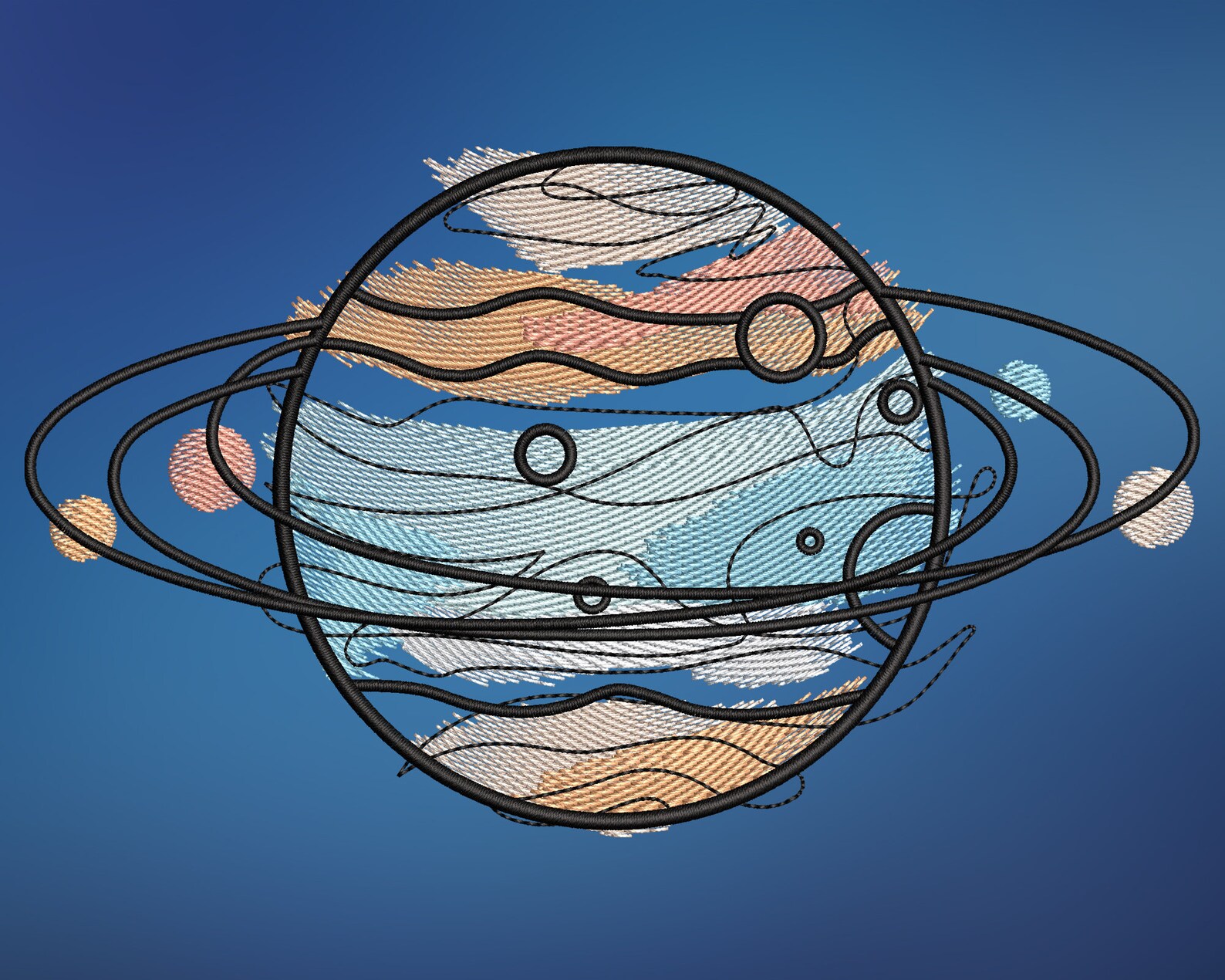 Stylized Planet Embroidery Design Machine Embroidery Design - Etsy ...