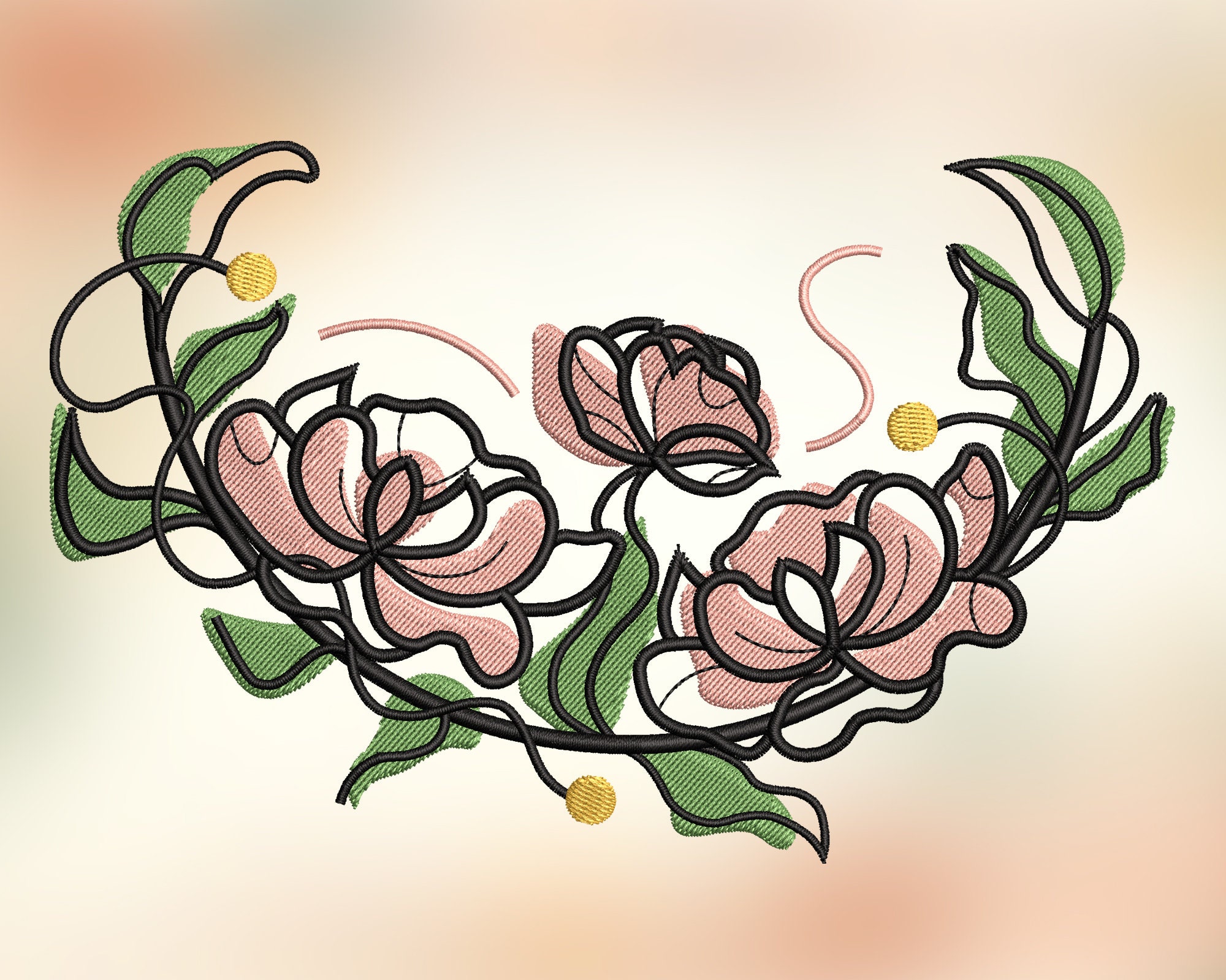 Boho Flower Embroidery Design, Machine Embroidery Design, Embroidery ...