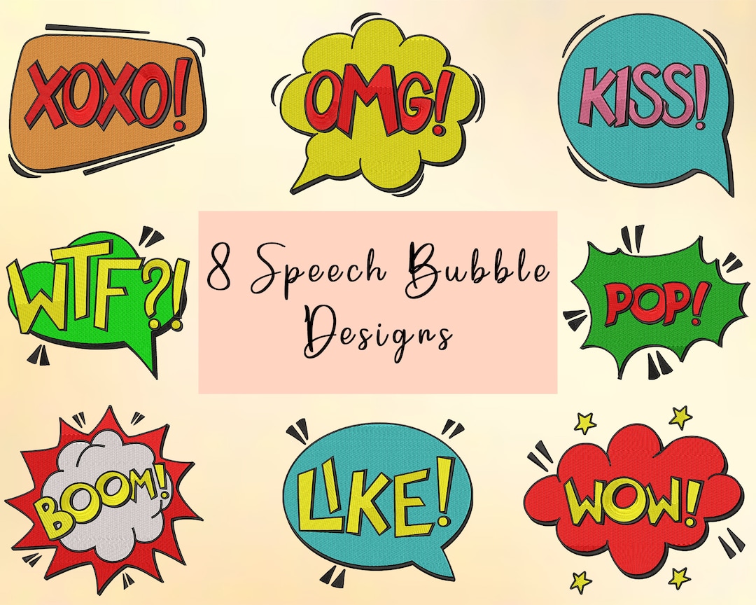 8 Speech Bubble Embroidery Designs, Machine Embroidery Designs ...