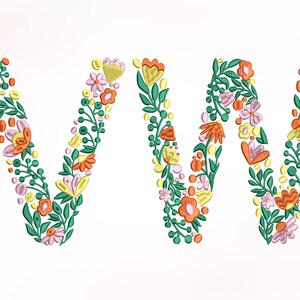 Custom Name Flower Embroidery Design, Machine Embroidery Design ...