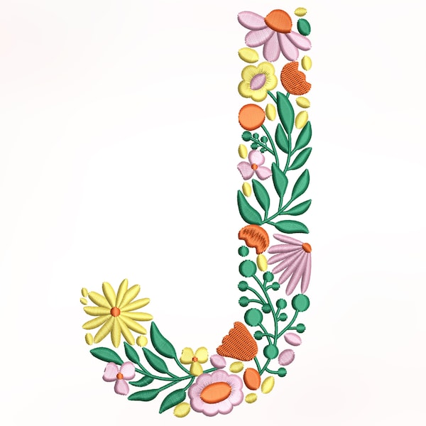 Letter J Embroidery - Etsy