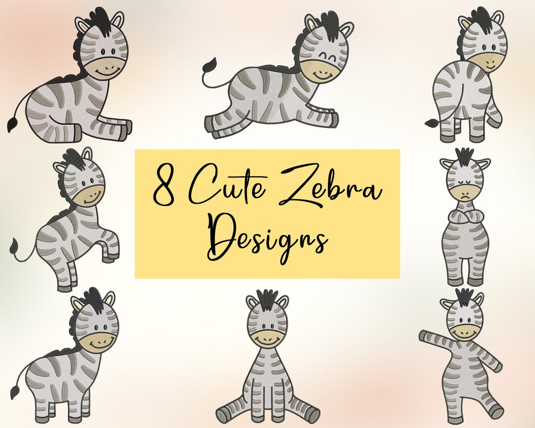 8 Zebra Embroidery Designs, Machine Embroidery Designs, Embroidery ...