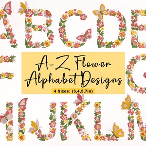 6 Sets of A-Z Alphabet Embroidery Designs, Machine Embroidery Designs ...