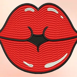 8 Lip Embroidery Designs, Machine Embroidery Designs, Embroidery ...