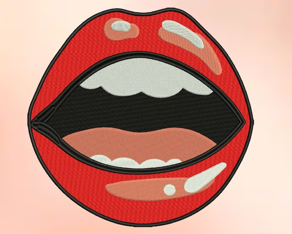 Lip Embroidery Design Machine Embroidery Design Embroidery | Etsy