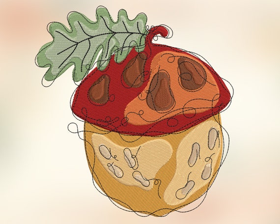 Boho Acorn Embroidery Design Machine Embroidery Design - Etsy