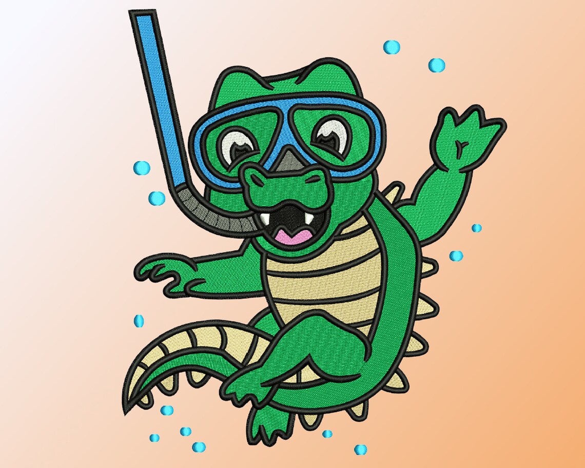 8 Alligator Embroidery Designs Machine Embroidery Designs | Etsy