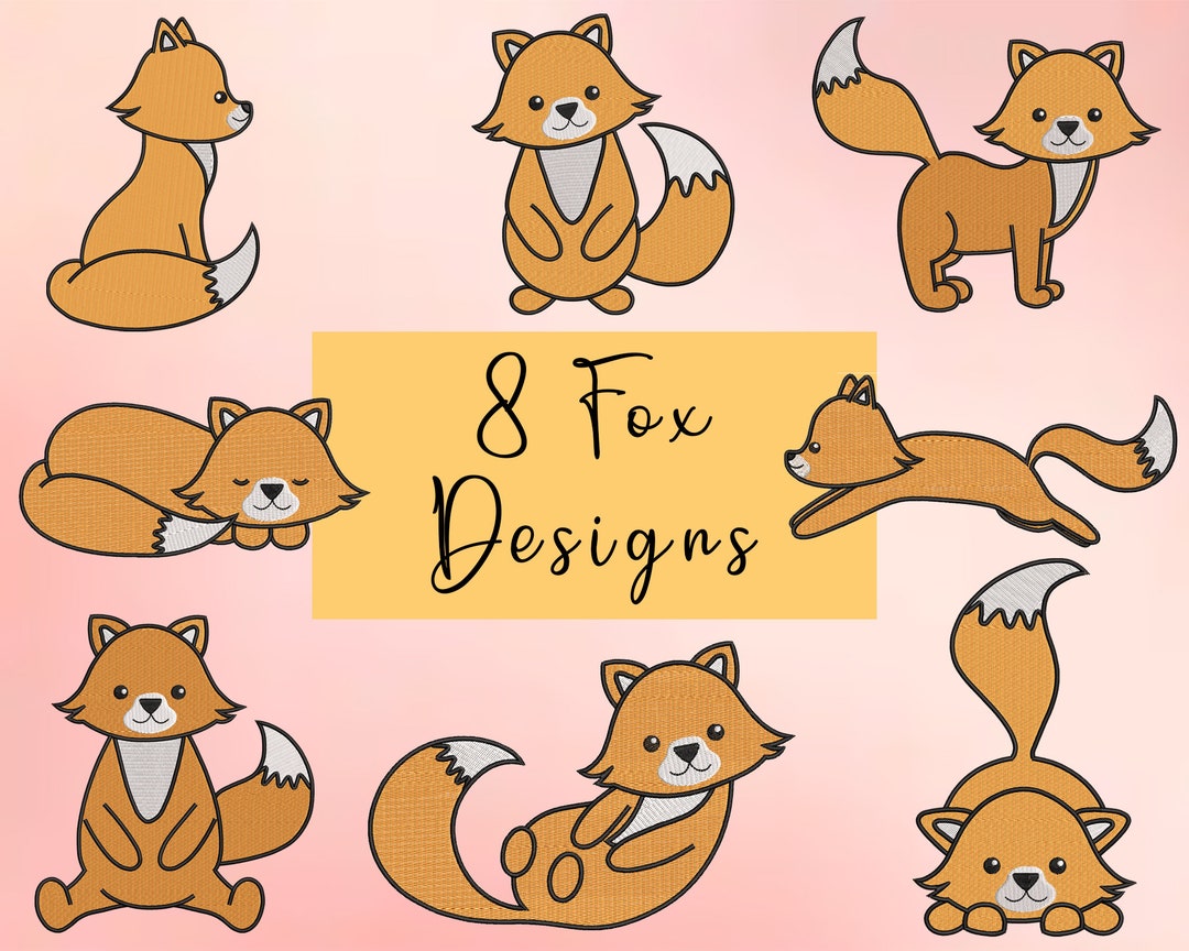 8 Fox Embroidery Designs, Machine Embroidery Designs, Embroidery ...