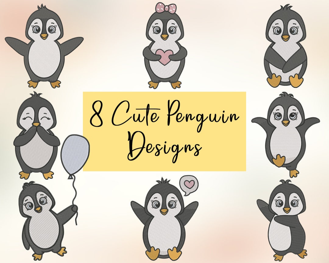 8 Penguin Embroidery Designs, Machine Embroidery Designs, Embroidery ...