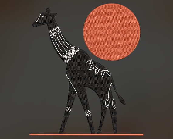 Boho Giraffe Embroidery Design Machine Embroidery Design | Etsy