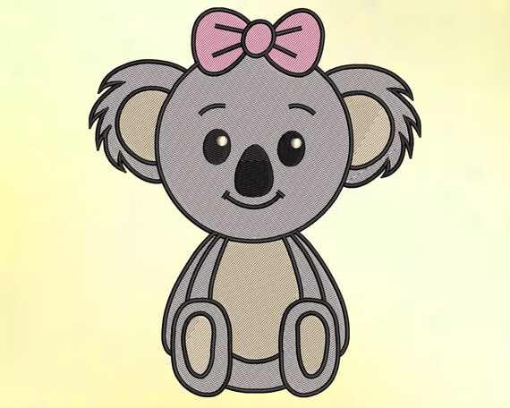 Koala Embroidery Design Machine Embroidery Design Embroidery | Etsy