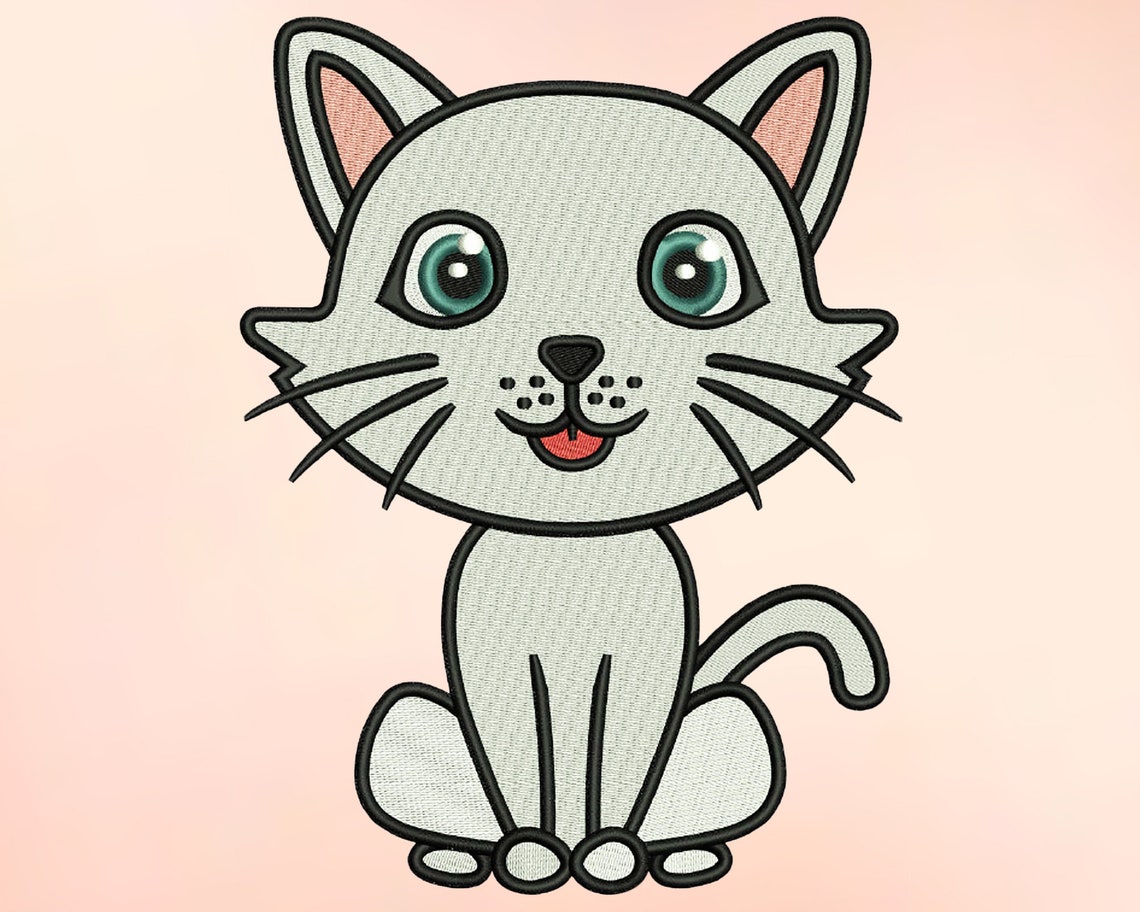 Cat Embroidery Design, Machine Embroidery Design, Embroidery Design for ...