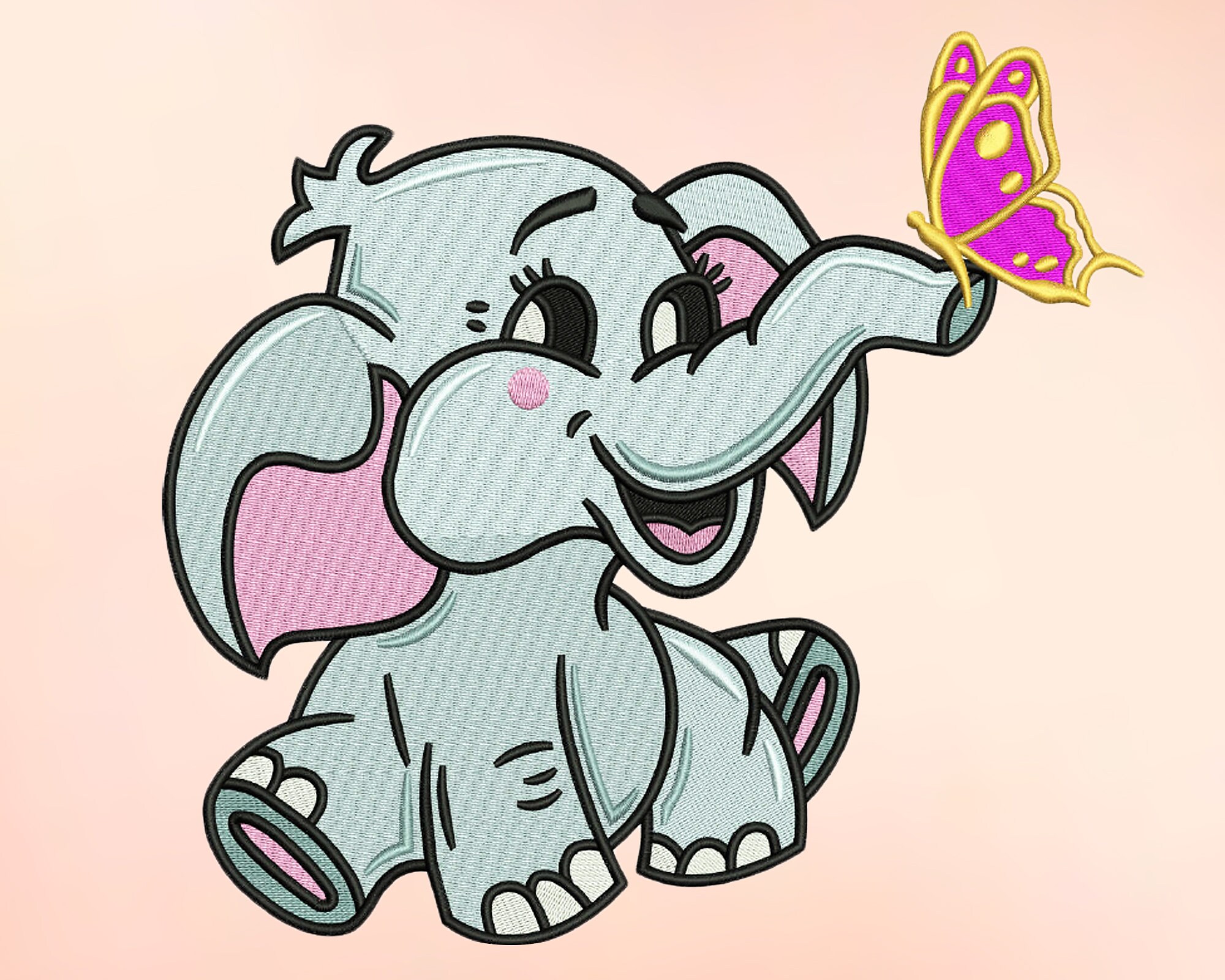 Elephant Embroidery Design Machine Embroidery Design - Etsy