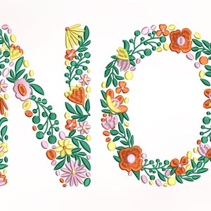 Custom Name Flower Embroidery Design, Machine Embroidery Design ...