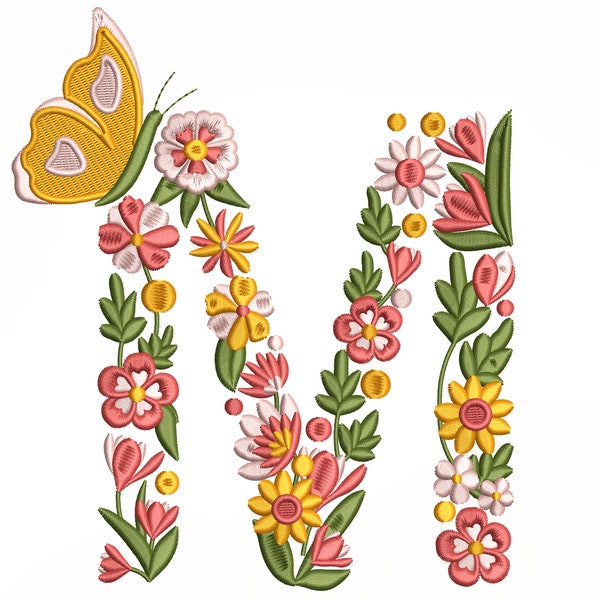 Letter M Embroidery - Etsy