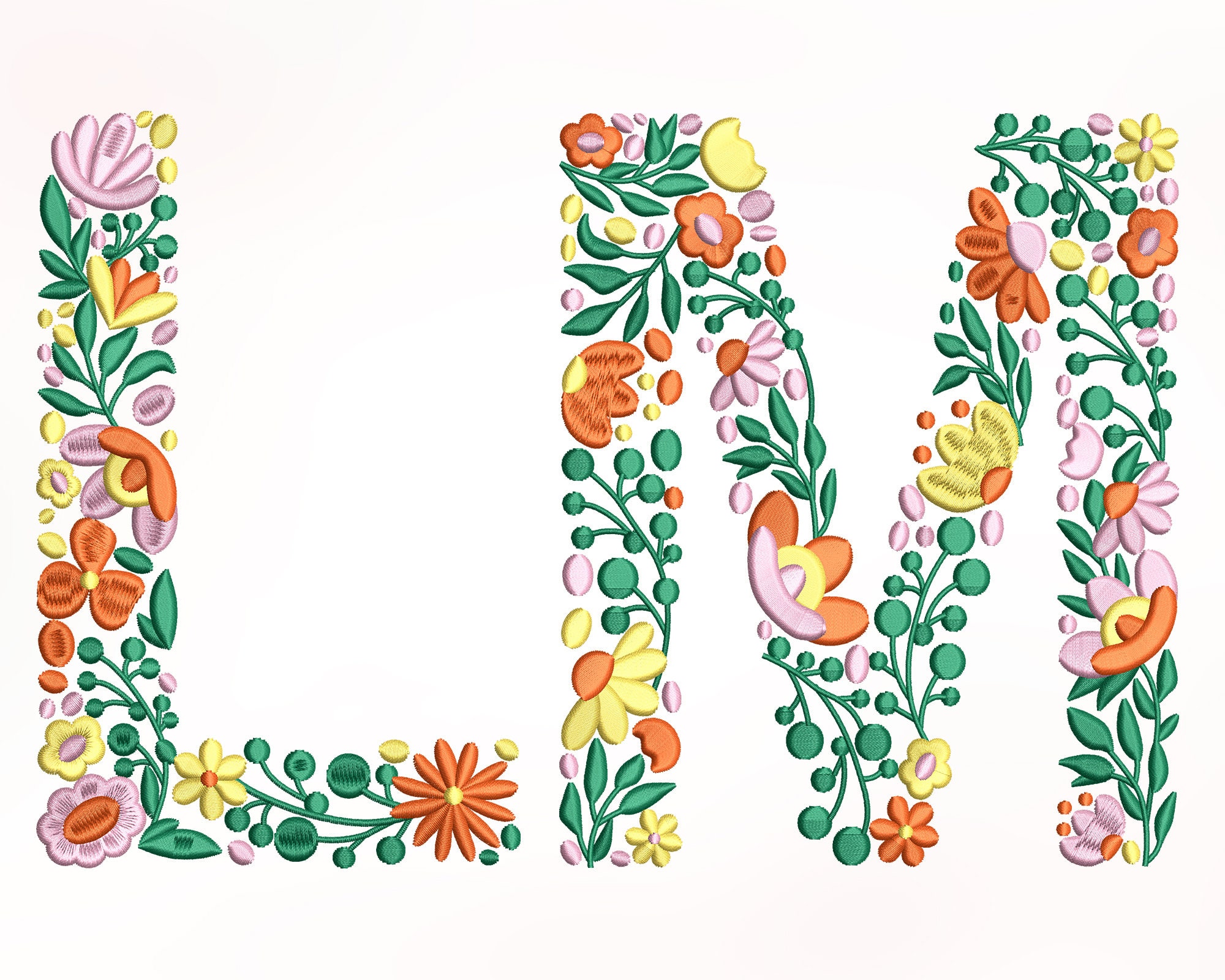 Custom Name Flower Embroidery Design, Machine Embroidery Design ...