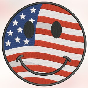8 USA Smiley Face Embroidery Designs, Machine Embroidery Designs ...