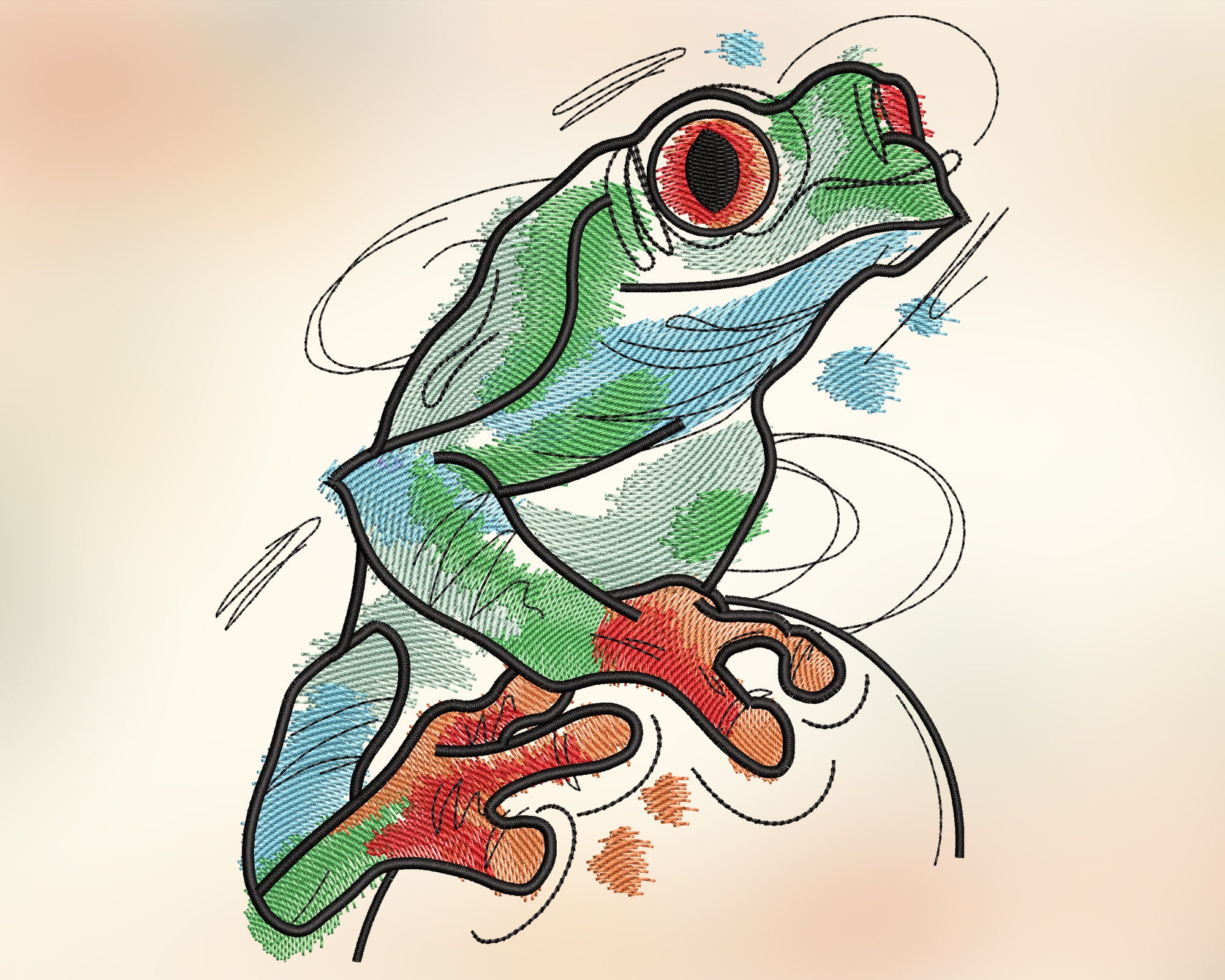 Frog Embroidery Design, Machine Embroidery Design, Embroidery Design ...