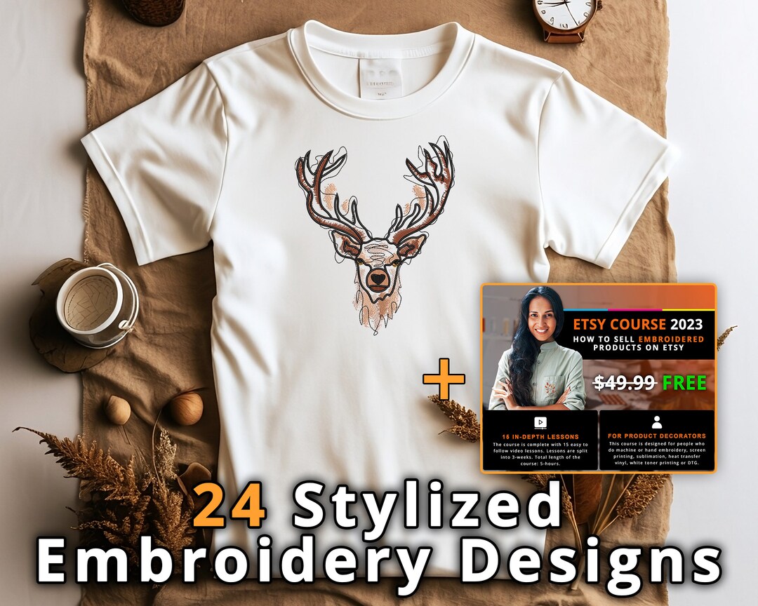 24 Stylized Embroidery Designs, Machine Embroidery Designs, Embroidery ...