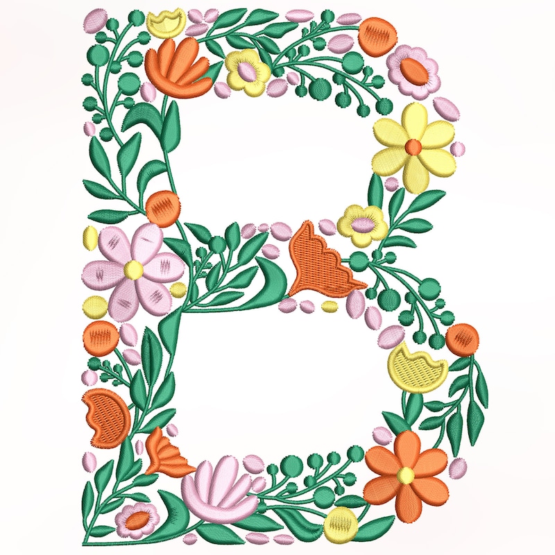 Letter B Embroidery - Etsy
