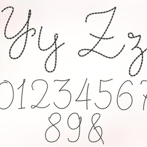 Hand Stitch Effect Font, Embroidery Designs, Machine Embroidery Designs ...