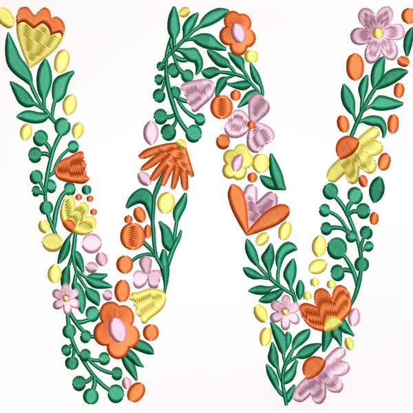 Letter W Embroidery - Etsy