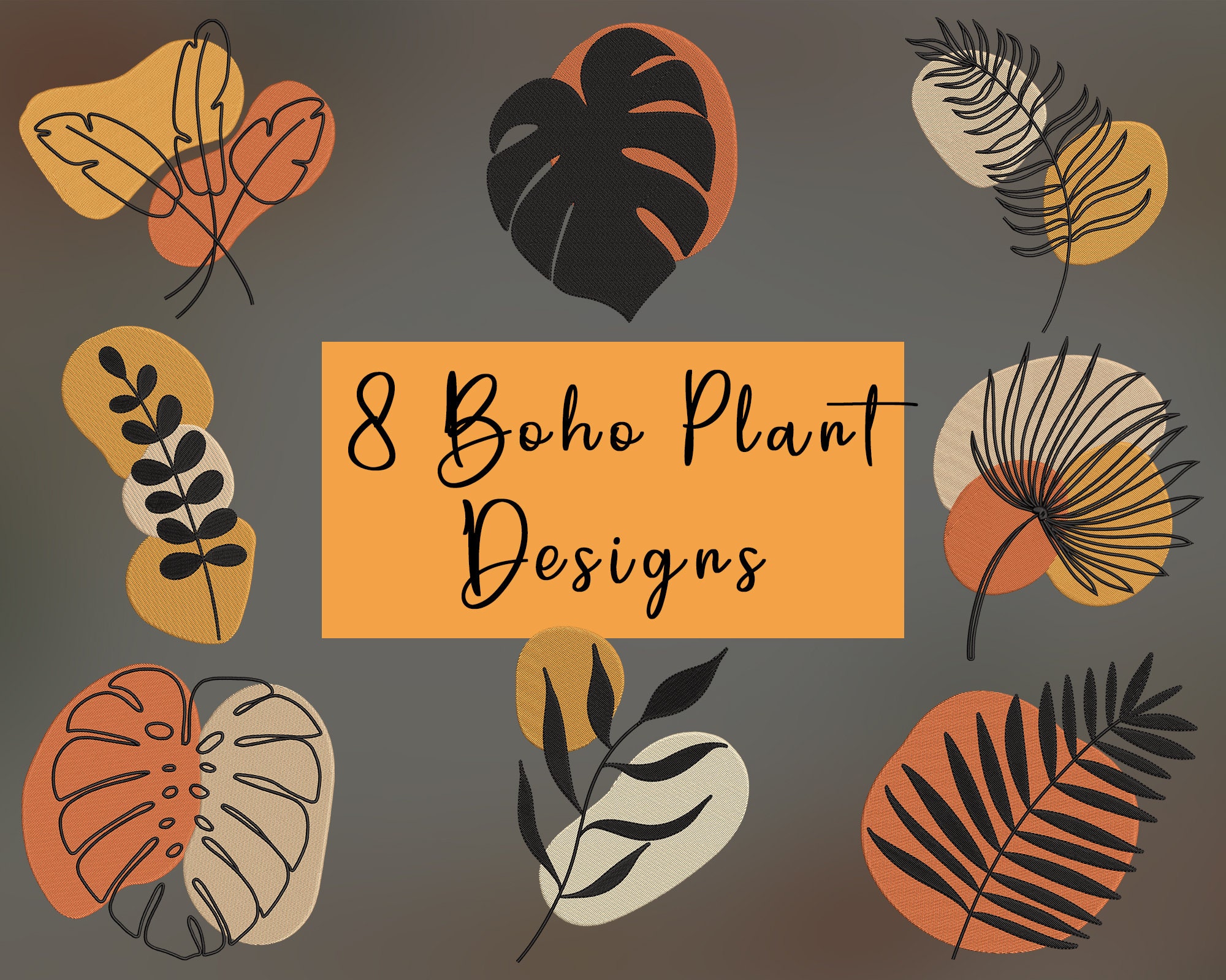 8 Boho Plant Embroidery Designs Machine Embroidery Designs - Etsy