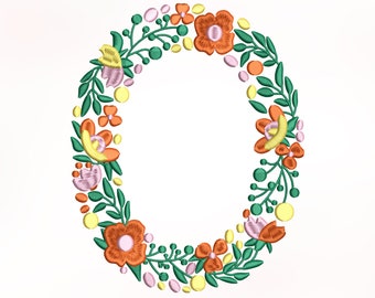 Flower Alphabet Letter R Embroidery Design, Machine Embroidery Design ...