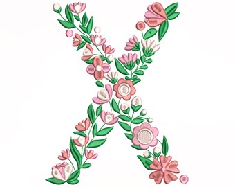 Flower Alphabet Letter R Embroidery Design, Machine Embroidery Design ...