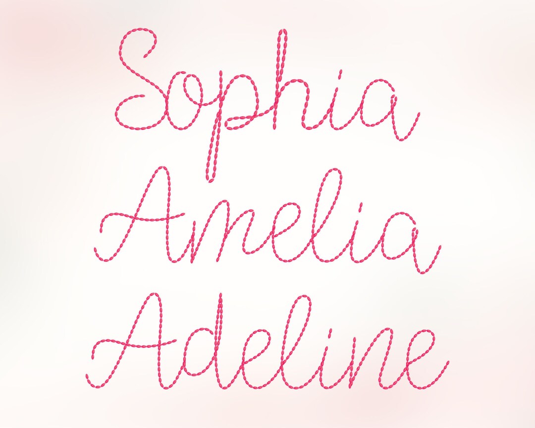 Hand Stitch Effect Font, Embroidery Designs, Machine Embroidery Designs ...