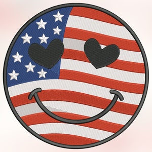 8 USA Smiley Face Embroidery Designs, Machine Embroidery Designs ...