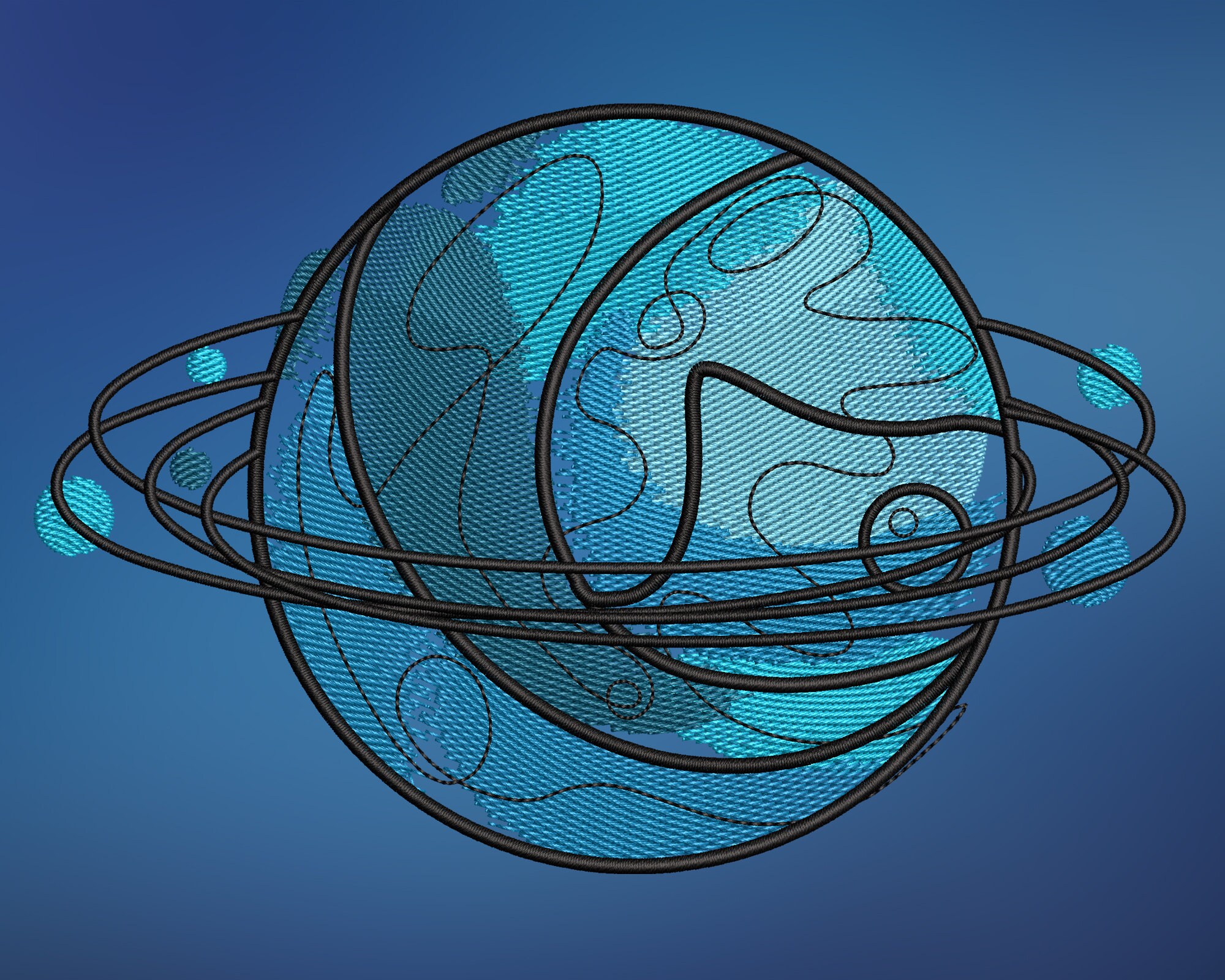 Stylized Planet Embroidery Design Machine Embroidery Design | Etsy