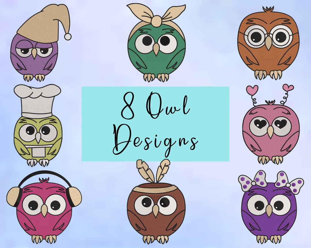 8 Owl Embroidery Designs, Machine Embroidery Designs, Embroidery ...