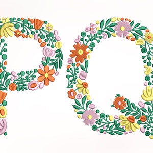 Custom Name Flower Embroidery Design, Machine Embroidery Design ...