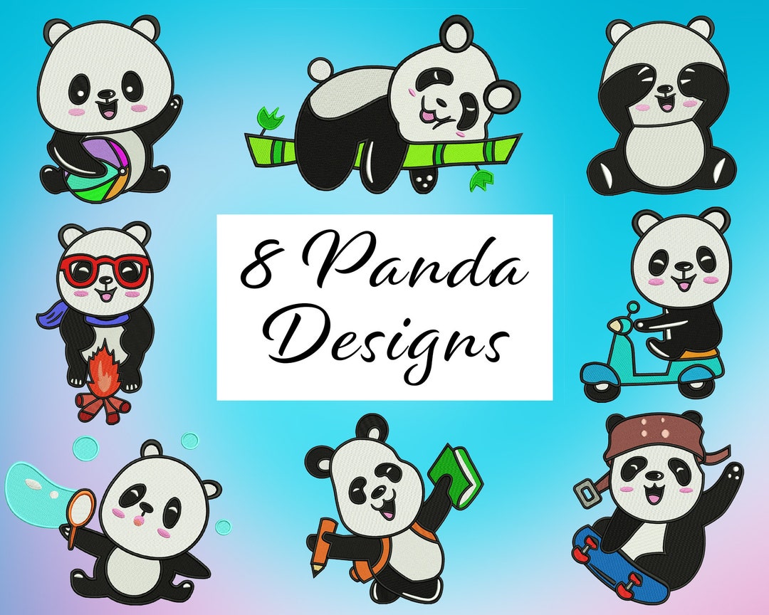 8 Panda Embroidery Designs, Machine Embroidery Designs, Embroidery ...
