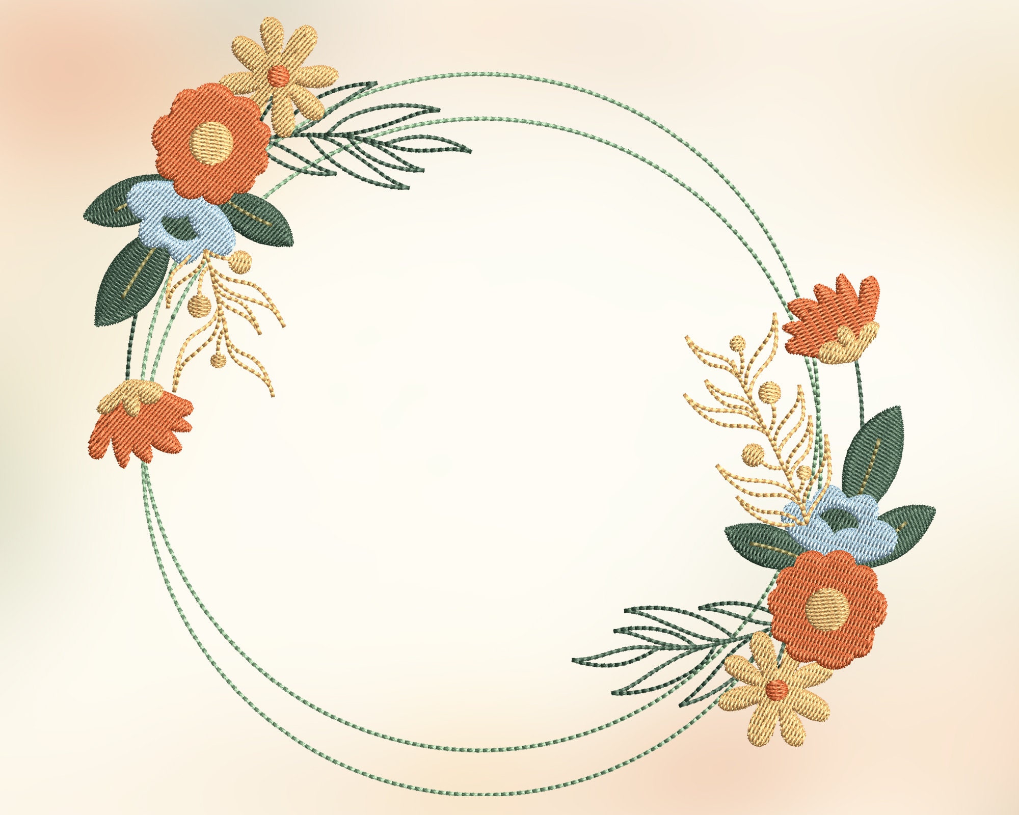 Flower Frame Embroidery Design Machine Embroidery Design - Etsy