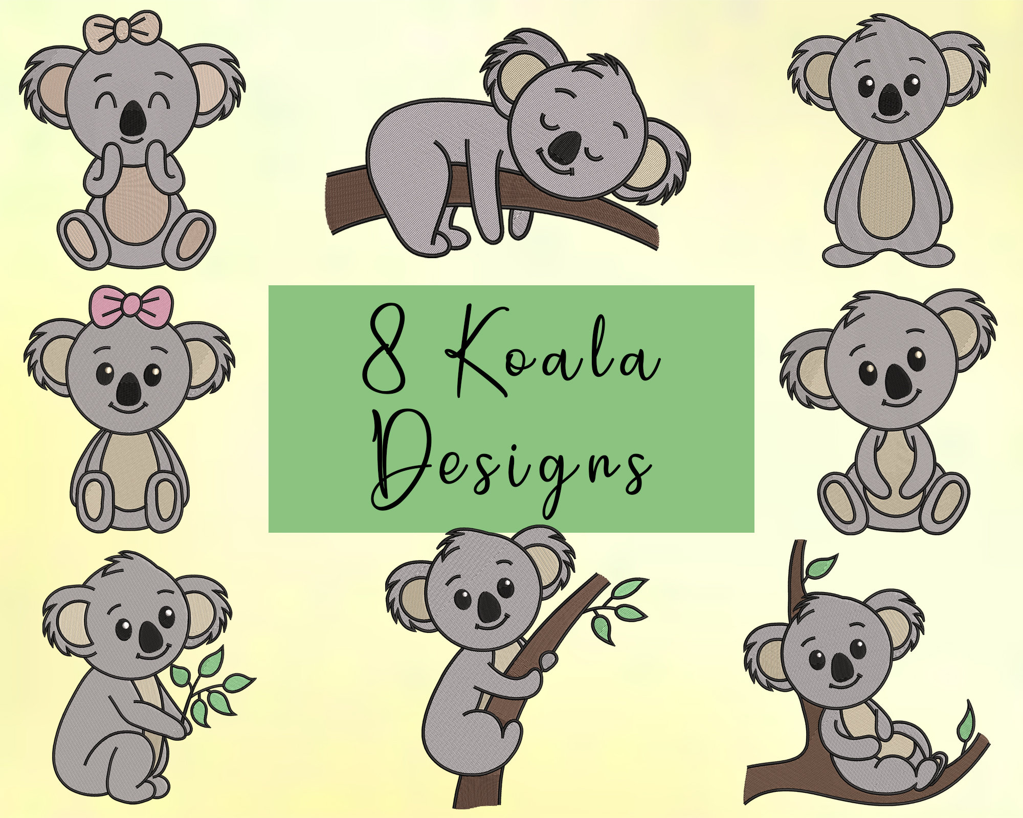 8 Koala Embroidery Designs, Machine Embroidery Designs, Embroidery ...