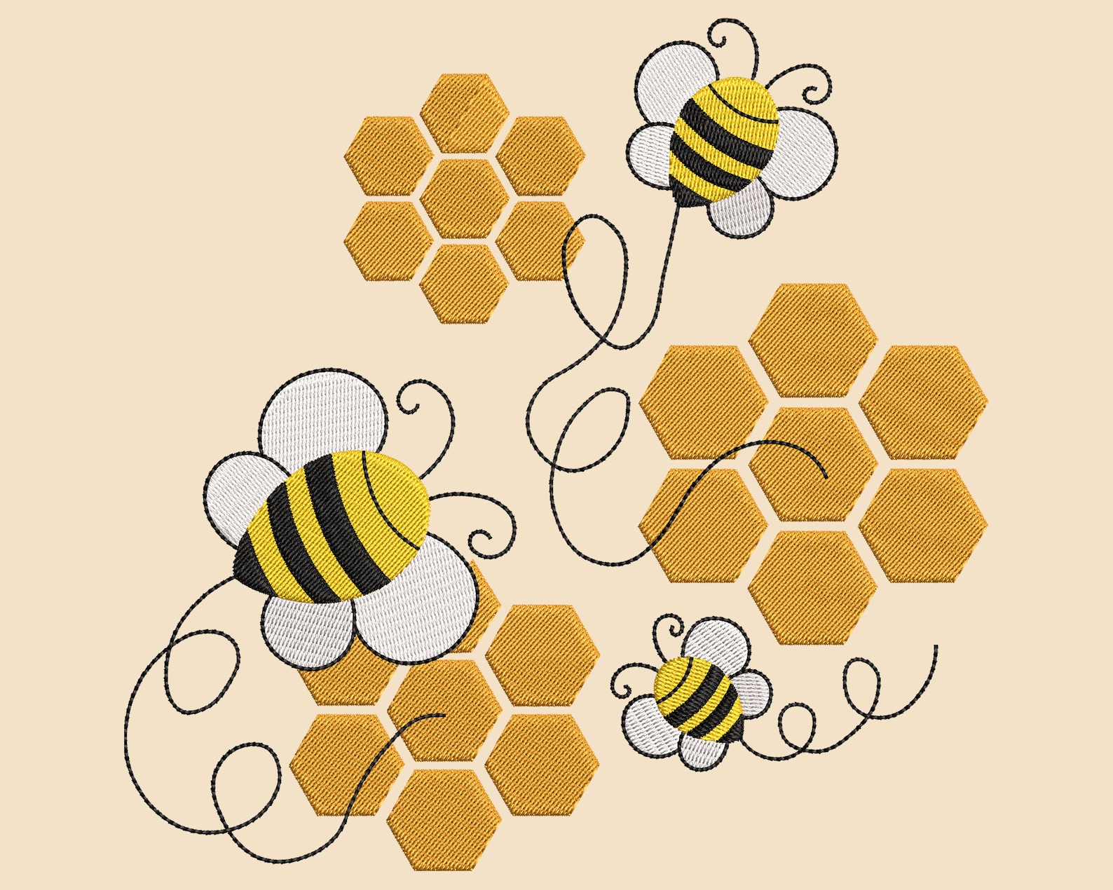 Bee Embroidery Design, Machine Embroidery Design, Embroidery Design for ...