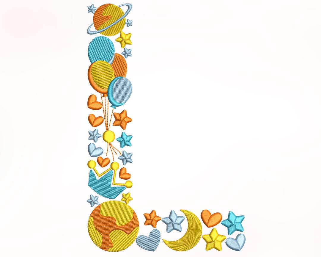 Flower Alphabet Letter L Embroidery Design, Machine Embroidery Design ...