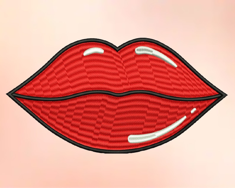 Lip Embroidery Design, Machine Embroidery Design, Embroidery Design for ...