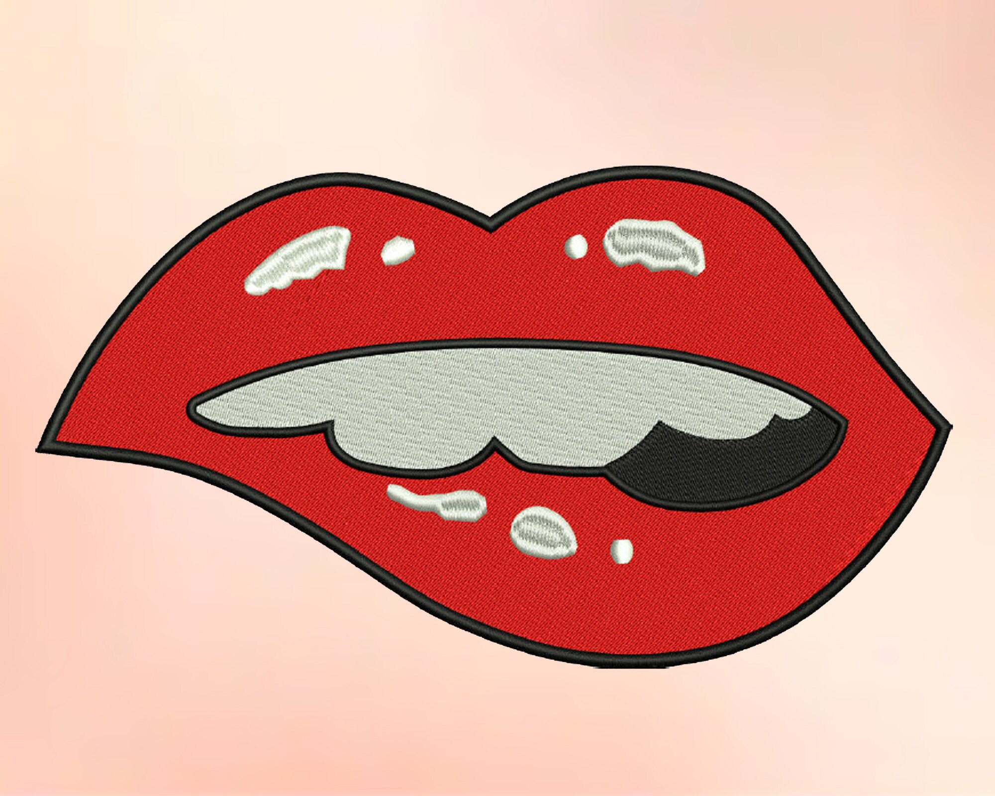 8 Lip Embroidery Designs, Machine Embroidery Designs, Embroidery ...