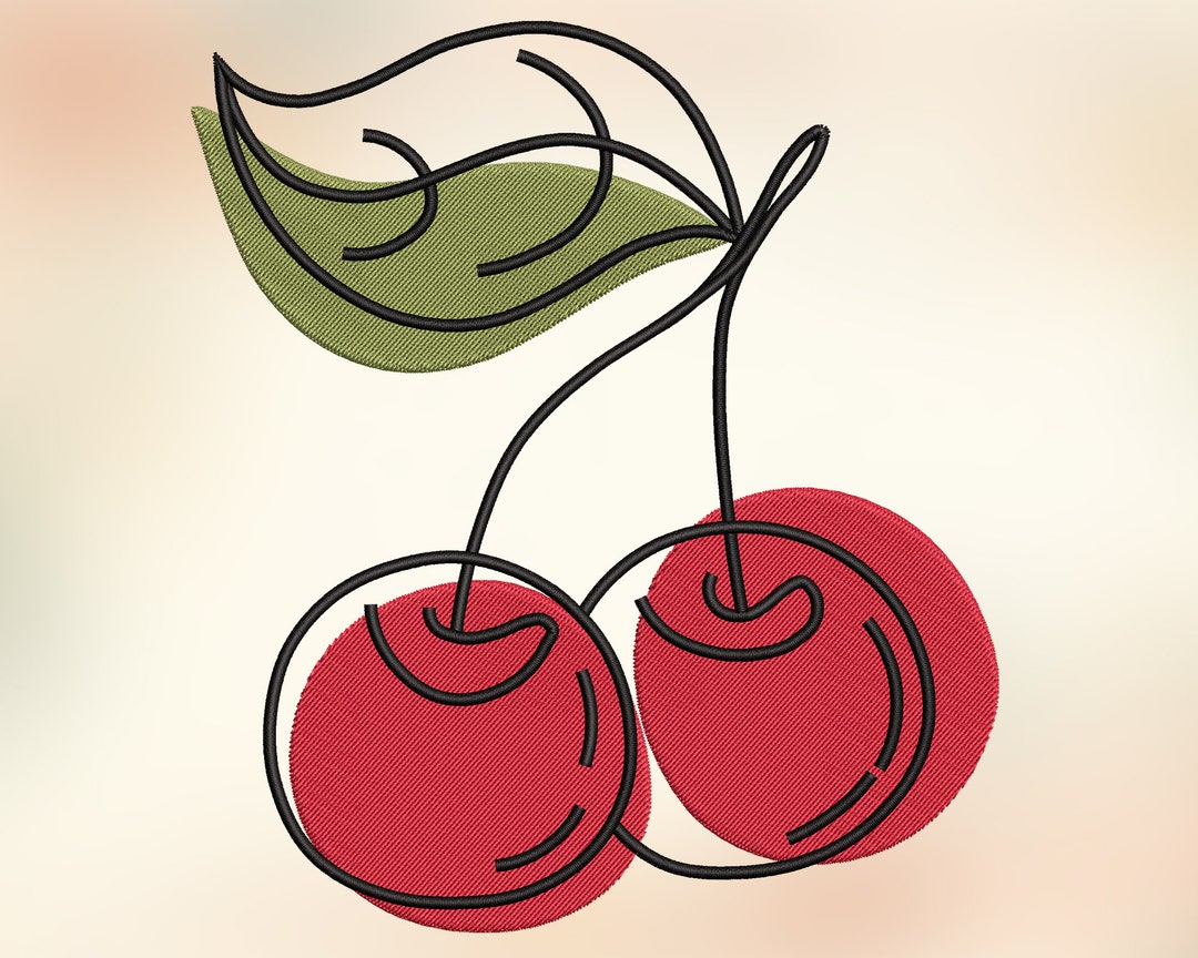 Cherry Embroidery Design, Machine Embroidery Design, Embroidery Design ...