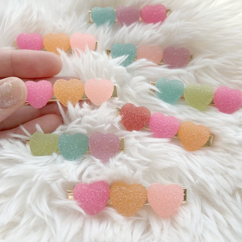 Kawaii Sugar Candy Hair Clip set of Two Candy Hair Pins, Sweetheart ...