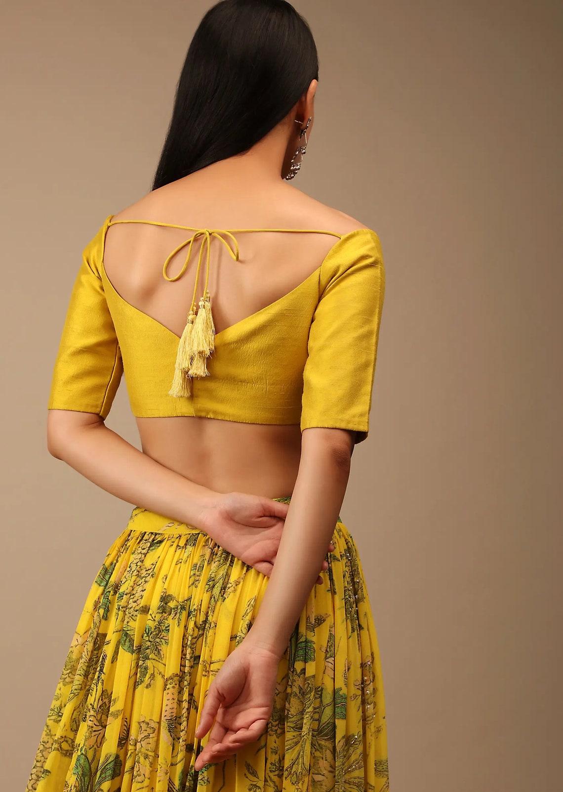 Yellow Designer Made off Shoulder Premium Silk Handmade Blouse - Etsy