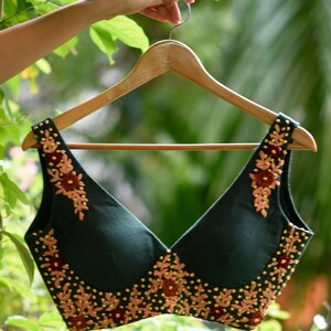 Designer Multi Color Cotton Blouse for Women With Handmade Embroidery ...