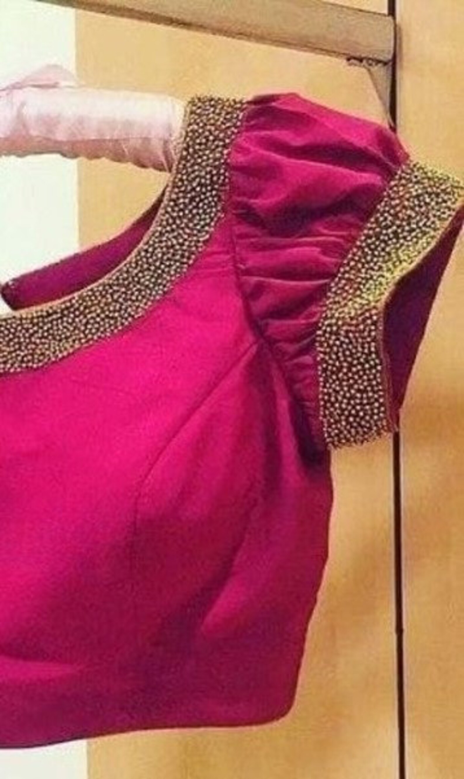 Designer Handmade Pink Color Premium Silk Blouse With Puff - Etsy