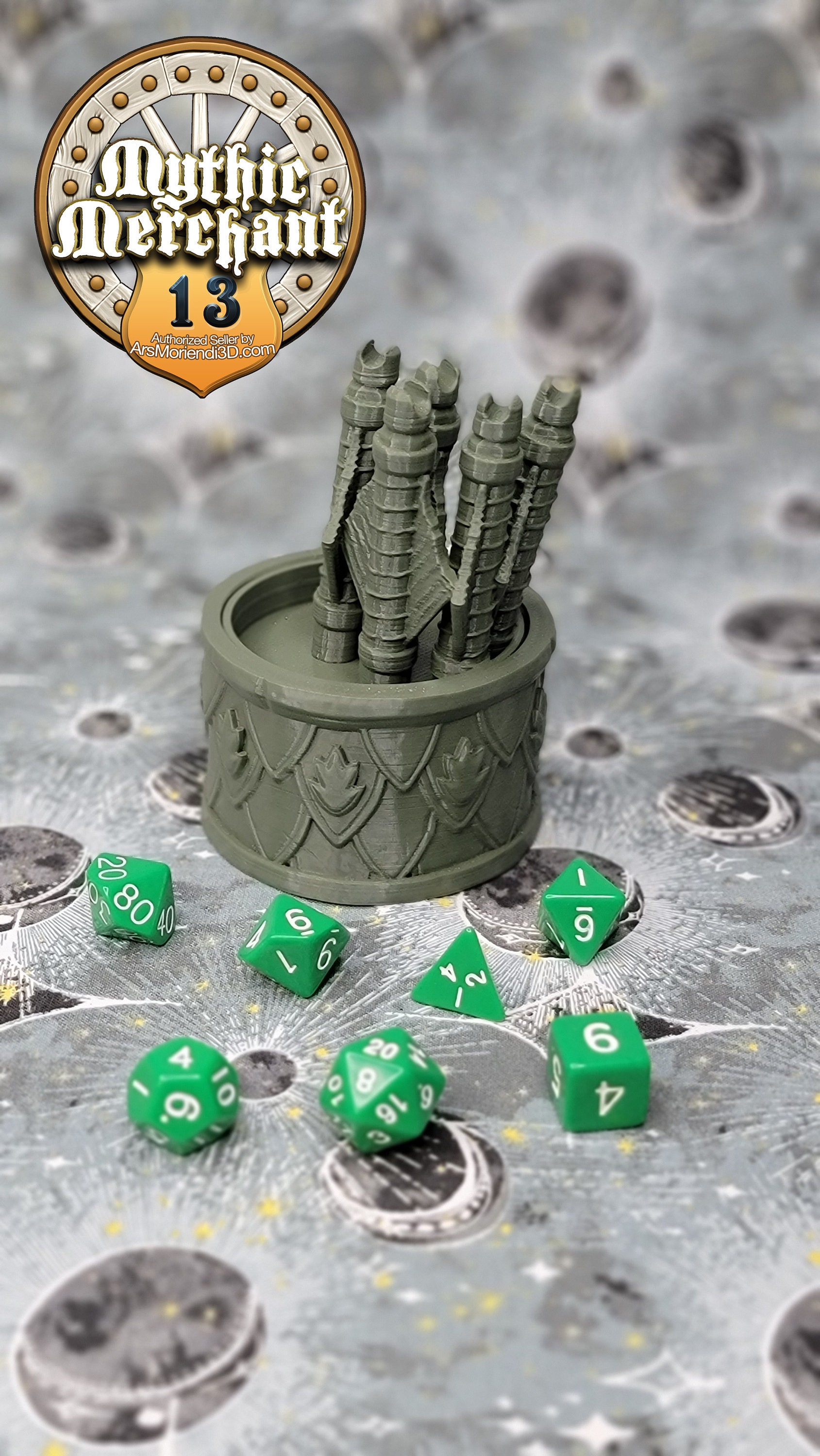 Ranger Mythic Dice Box Shown in olive - Etsy